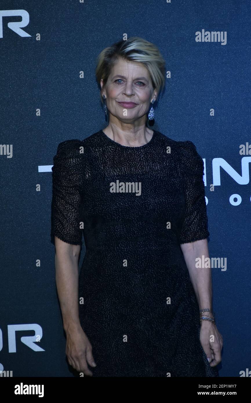 MEXICO CITY, MEXICO - OCTOBER 13: American actress Linda Hamilton poses ...