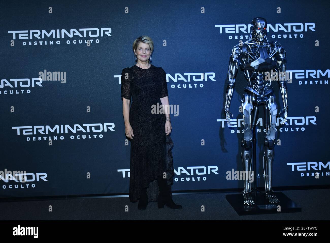 MEXICO CITY, MEXICO - OCTOBER 13: American actress Linda Hamilton poses ...