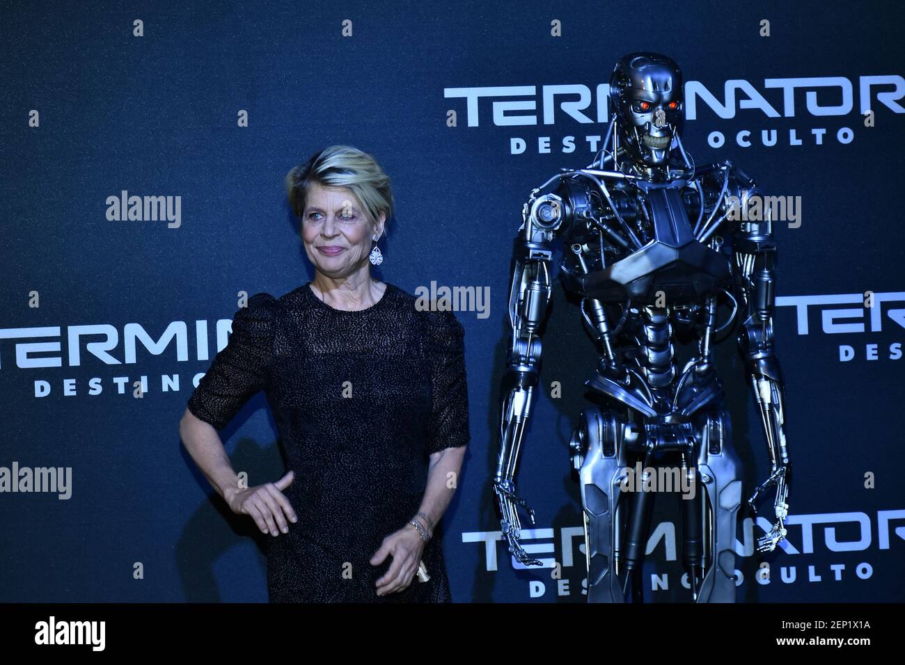 MEXICO CITY, MEXICO - OCTOBER 13: American actress Linda Hamilton poses ...