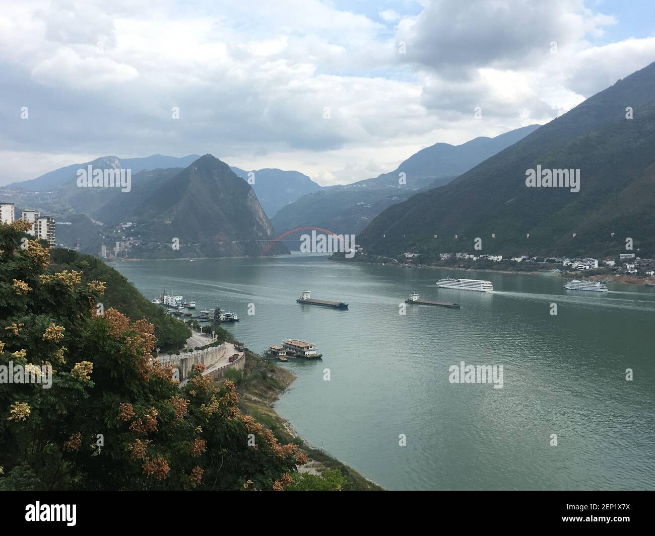 Vessels are on the lake created by experimental water storing conducted ...