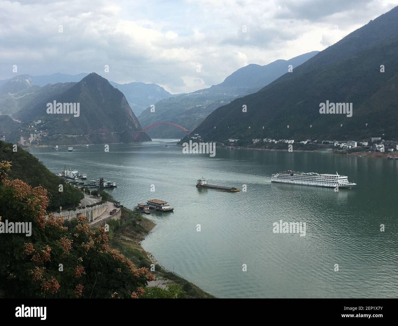 Vessels are on the lake created by experimental water storing conducted ...