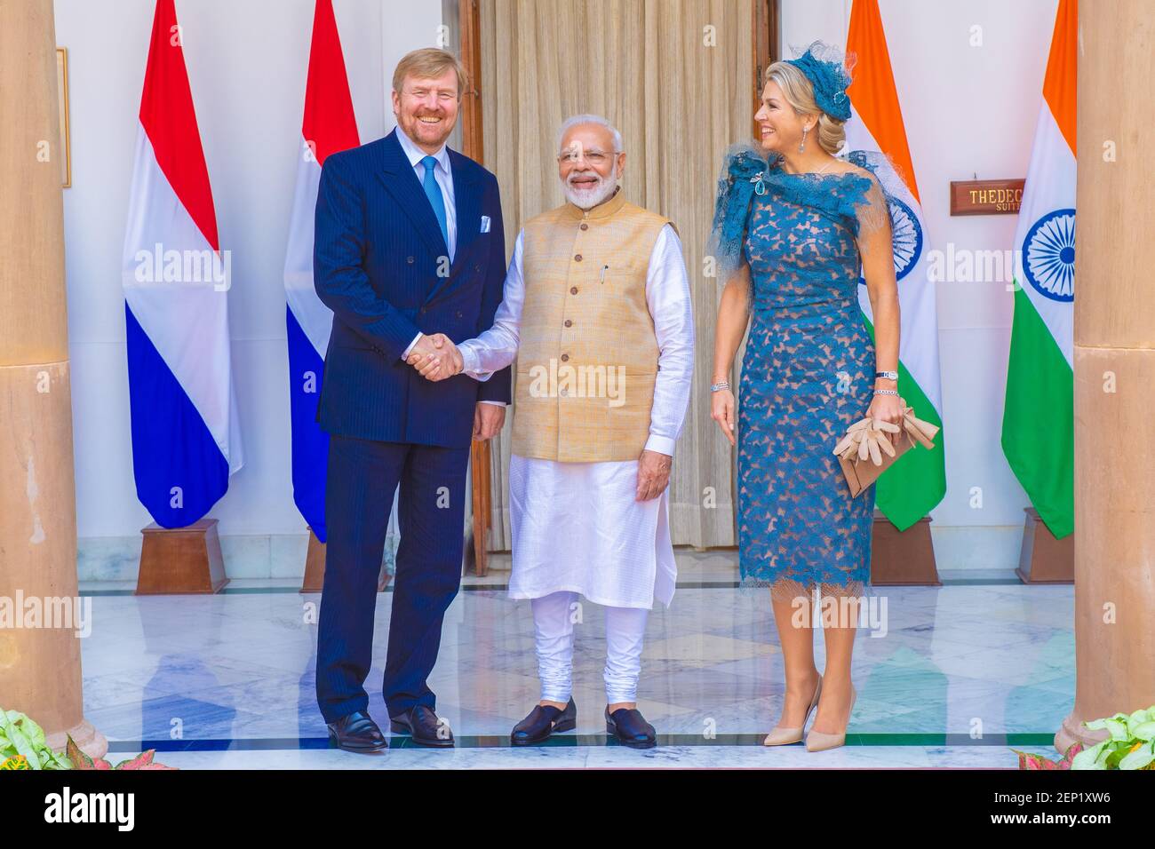 King Willem-Alexander with Prime Minister Narendra Modi and his wife ...