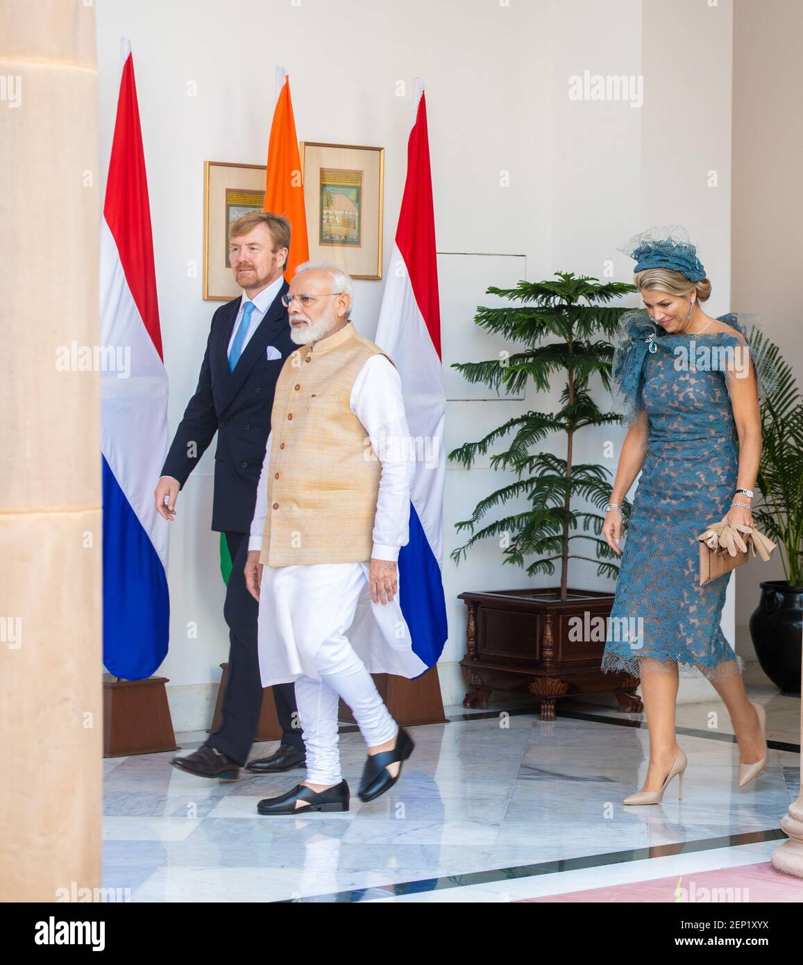 King Willem-Alexander with Prime Minister Narendra Modi and his wife ...