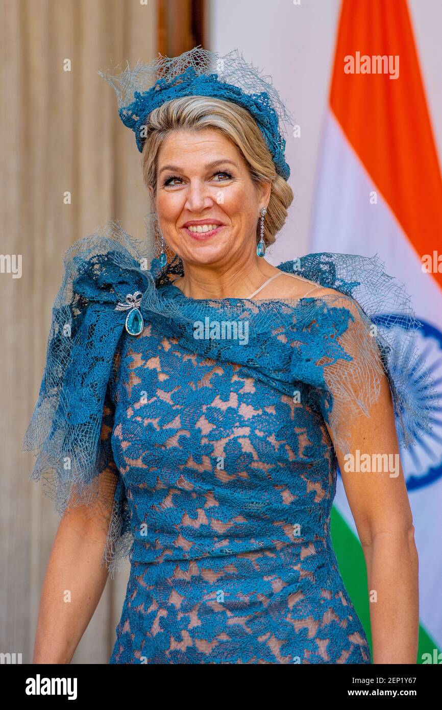 Queen Maxima of the Netherlands with Prime Minister Narendra Modi and ...