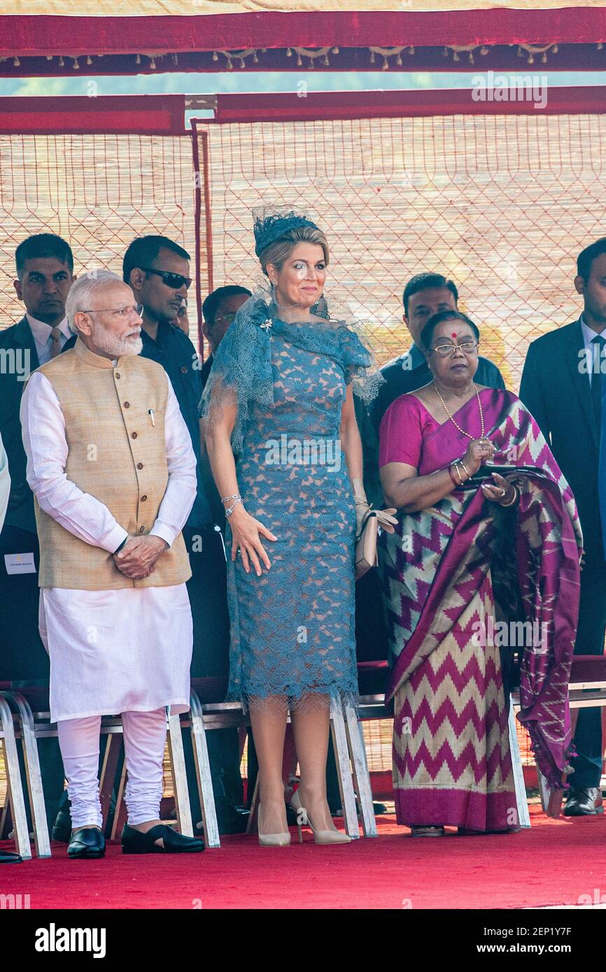 Queen Maxima with Prime Minister Narendra Modi and his wife during ...