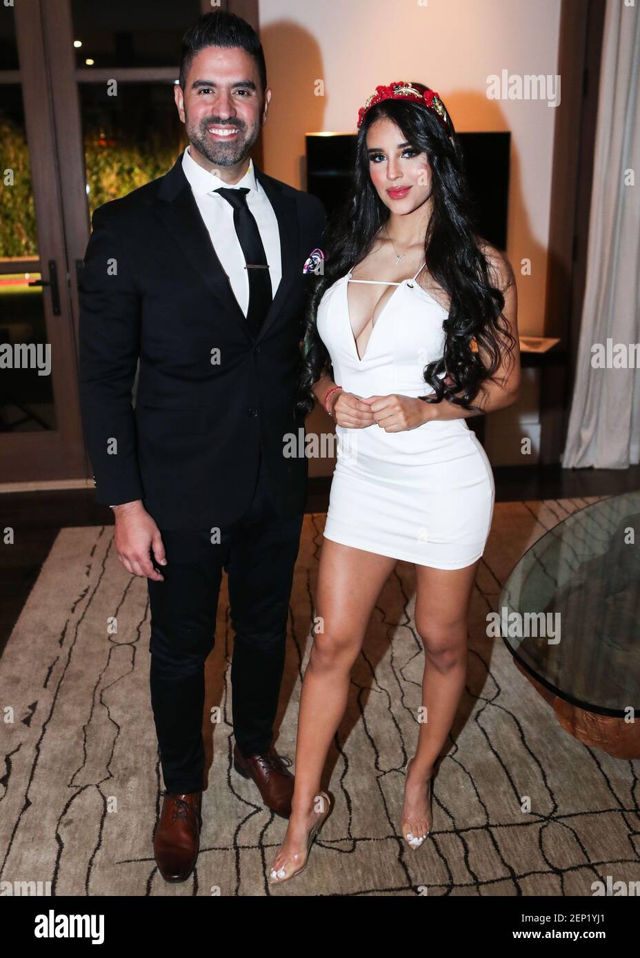 BRENTWOOD, LOS ANGELES, CALIFORNIA, USA - OCTOBER 12: Michael Sartain and Giorgiana Rosas attend ...