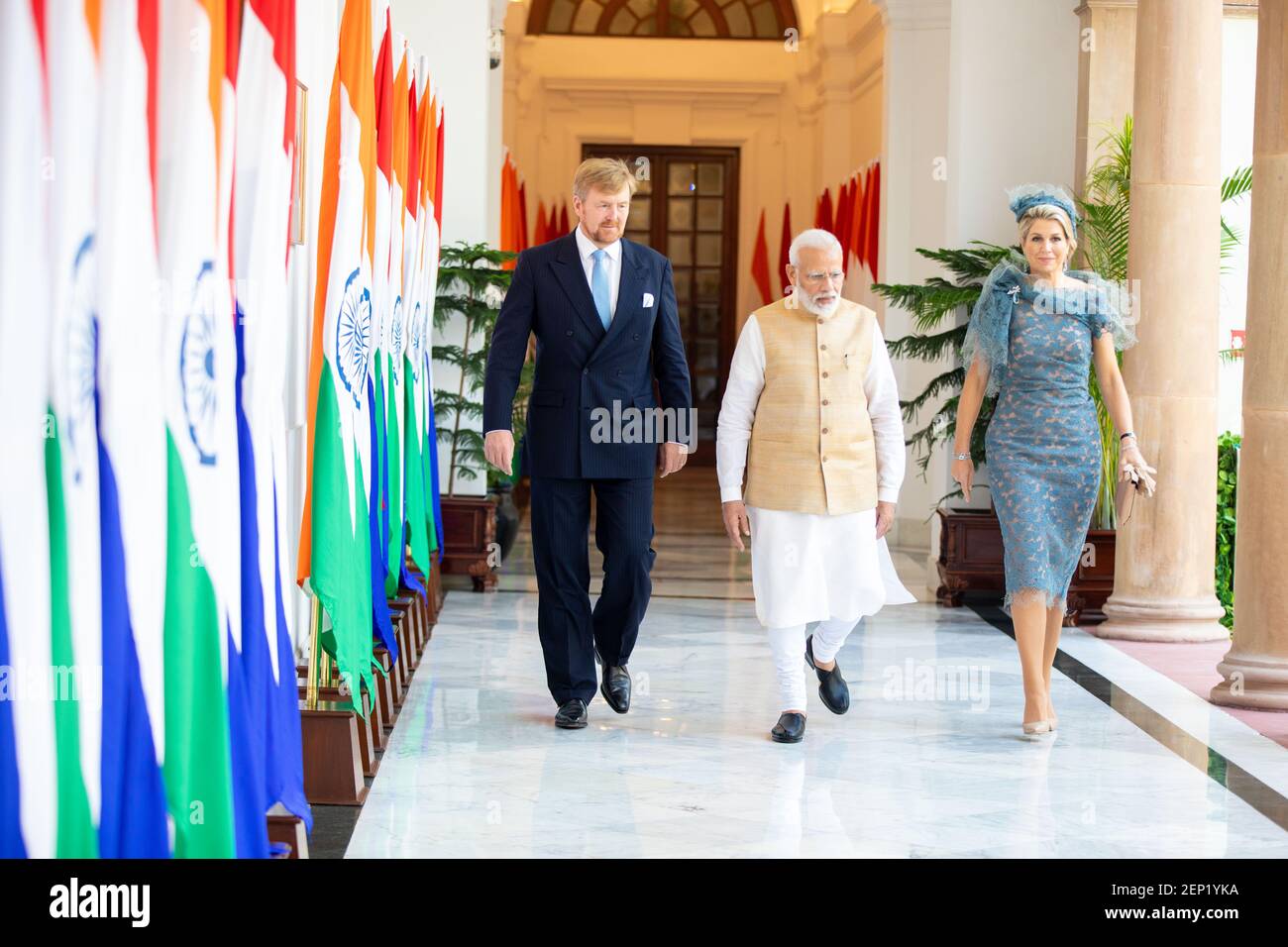 King Willem-Alexander with Prime Minister Narendra Modi and his wife ...