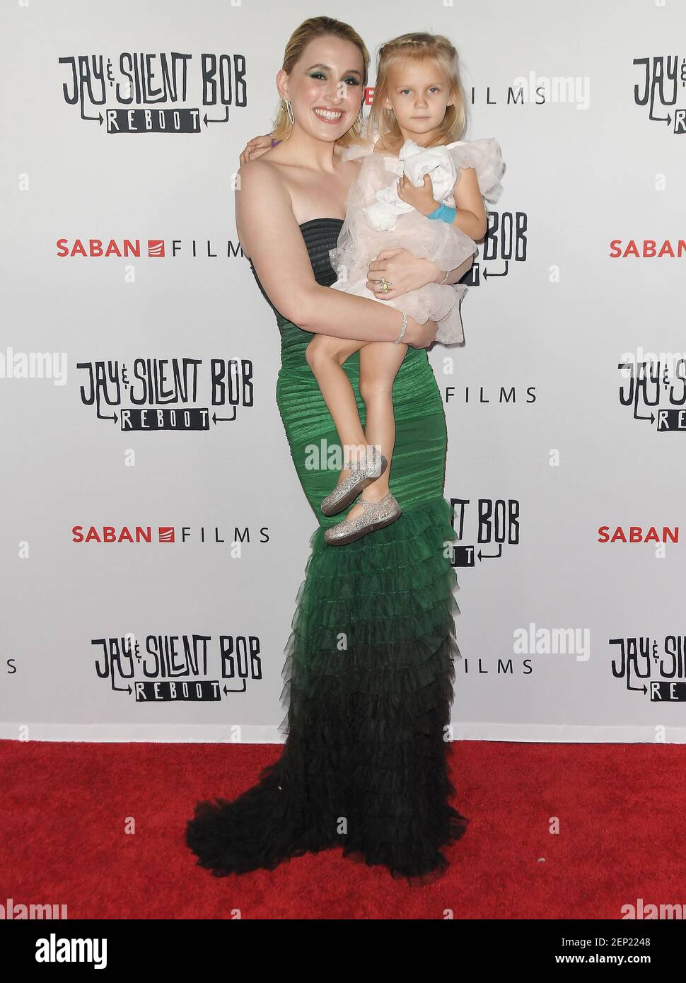 (L-R) Harley Quinn Smith with Jason Mewes' daughter Logan Lee Mewes at ...