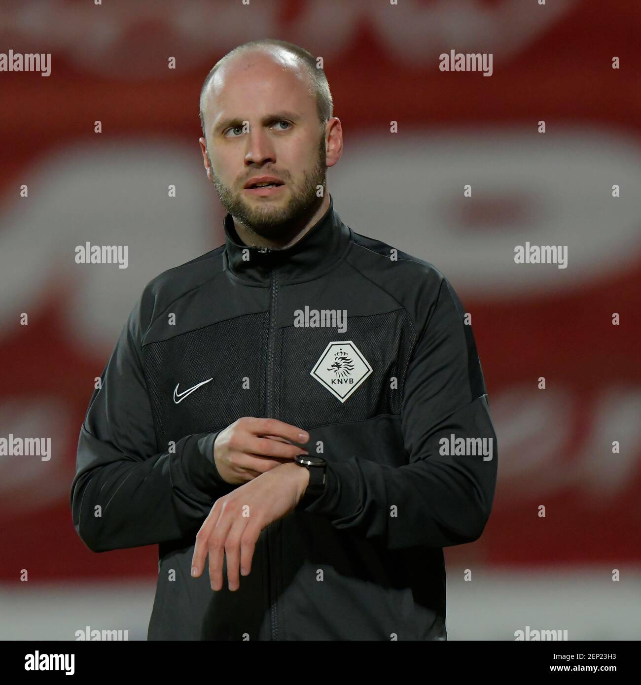 DEVENTER, NETHERLANDS - FEBRUARY 26: Assistent referee Kevin Bodde ...