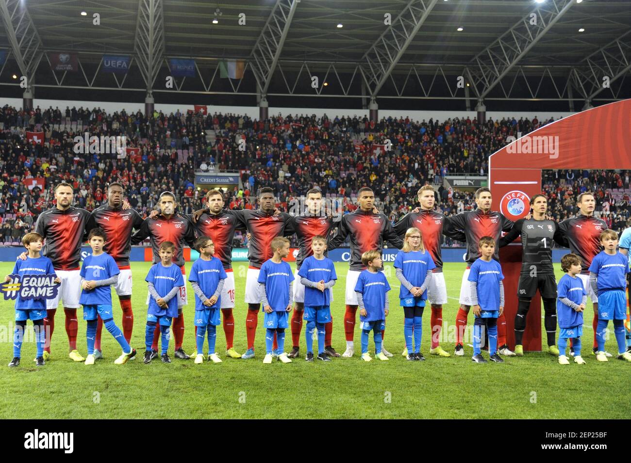 The Swiss football team during the UEFA Euro 2020 Qualifiers Group D ...