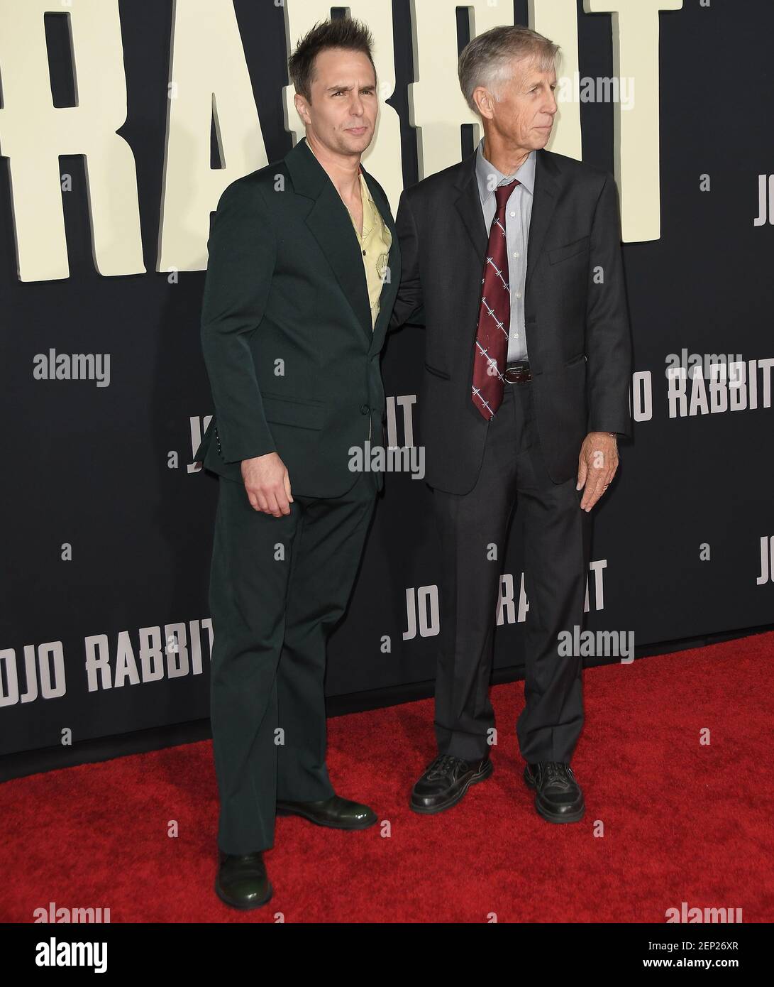 (L-R) Sam Rockwell and Pete Rockwell at the JOJO RABBIT Los Angeles ...