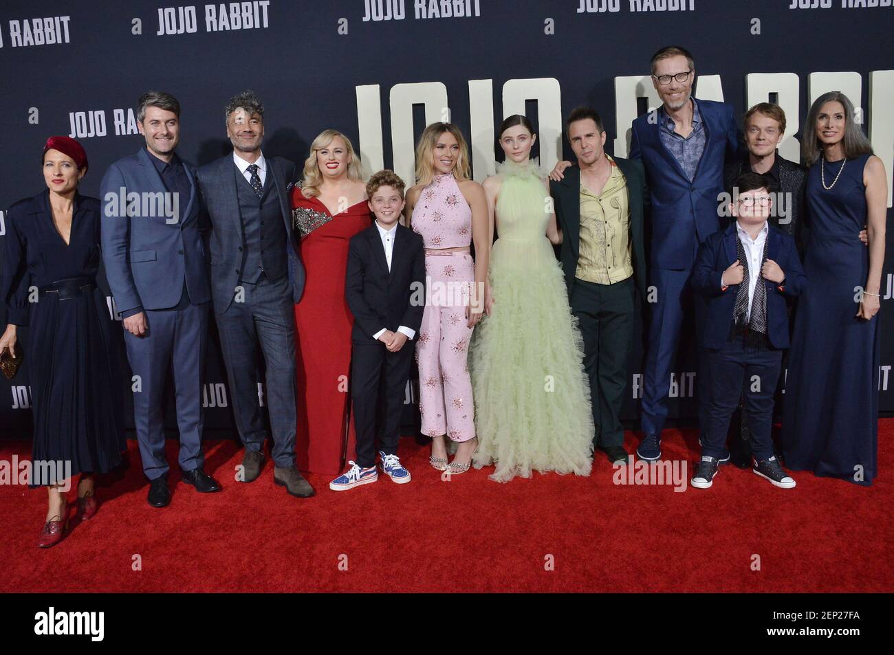 (L-R) JOJO RABBIT Cast & Crew - Chelsea Winstanley, Carthew Neal, Taika ...