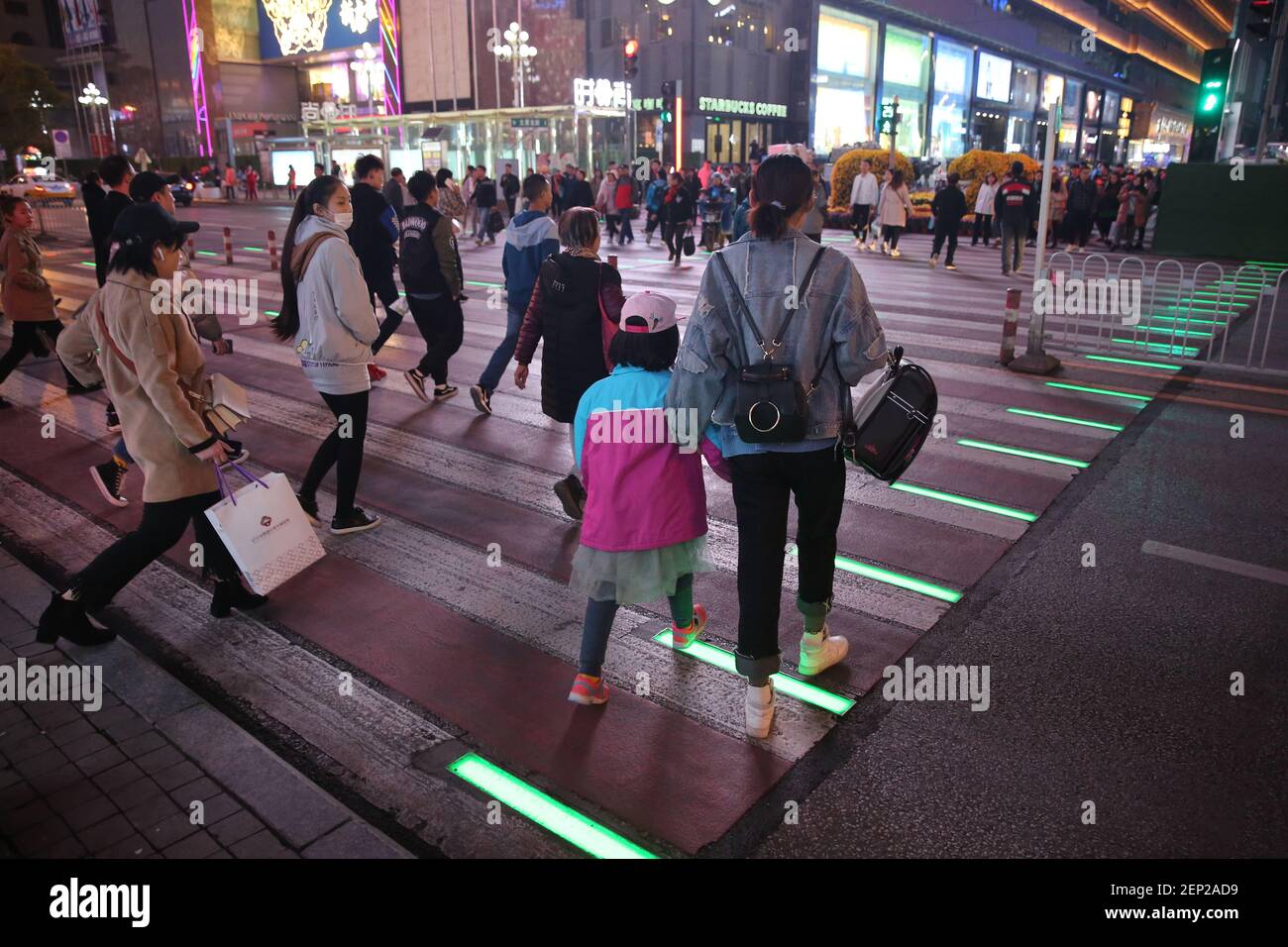 Shenyang,CHINA-Zebra crossing is also intelligent in Shenyang, Liaoning ...