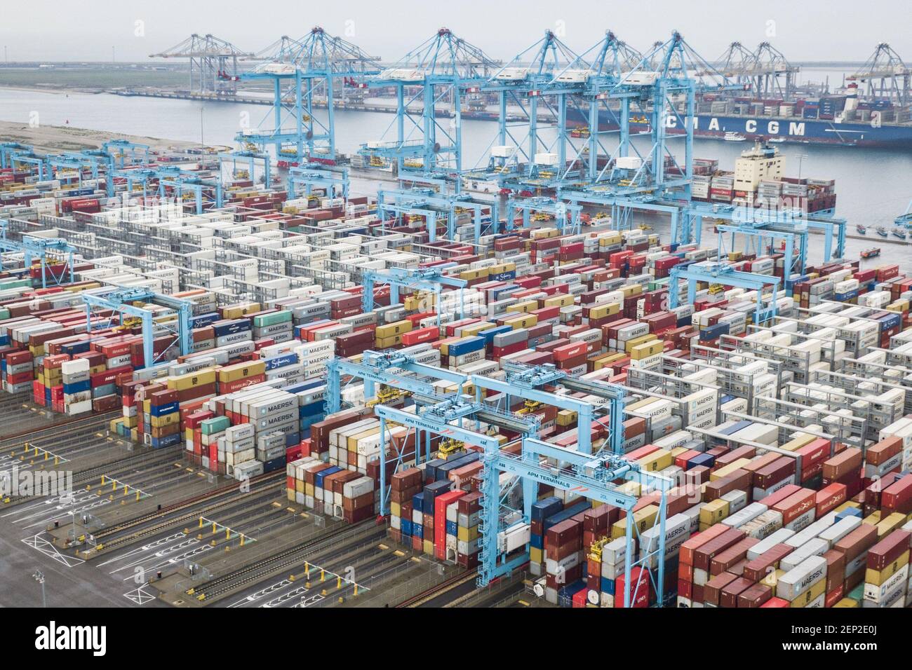 DEN HAAG, 17-10-2019, The Rotterdam Container terminal Harbor at the ...