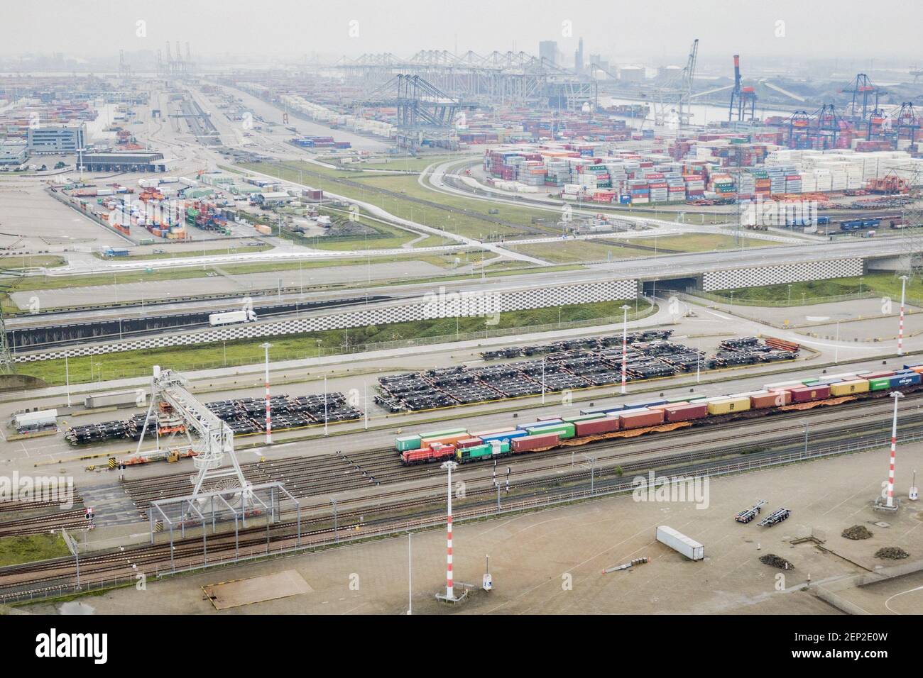 DEN HAAG, 17-10-2019, The Rotterdam Container terminal Harbor at the ...