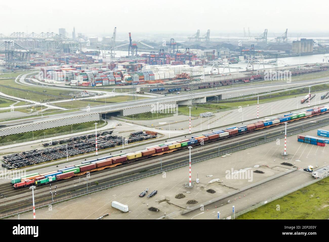 DEN HAAG, 17-10-2019, The Rotterdam Container terminal Harbor at the ...