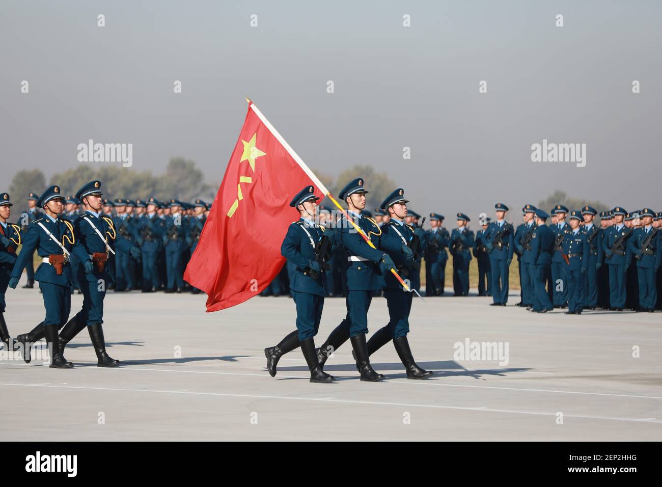 PLA air force unit perform for citizens during the open day to ...