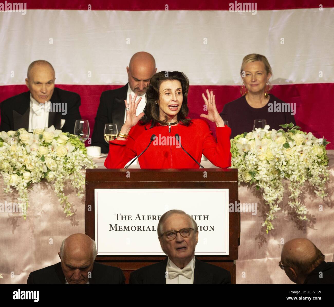 Recipient of Happy Warrior award Mary Ann Tighe speaks during 74th ...