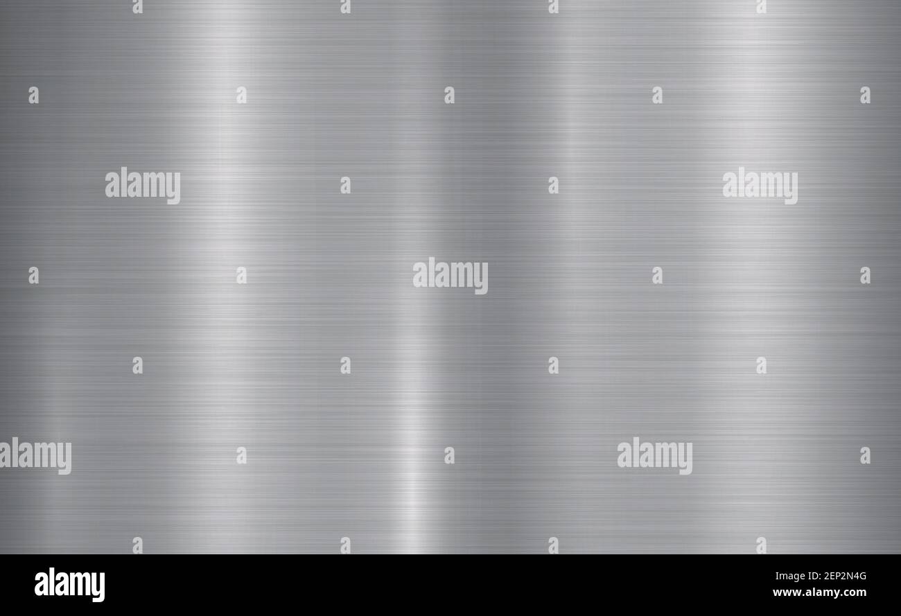 Texture panorama of silver metal with reflection - background Stock ...