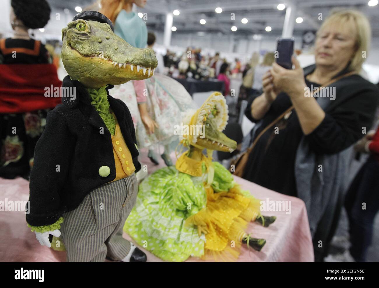 Author's Dolls are seen during the International Salon of Author's Doll ...