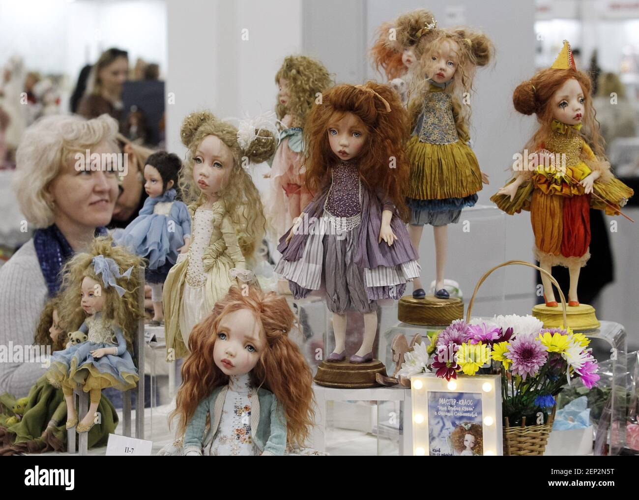Author's Dolls are seen during the International Salon of Author's Doll ...