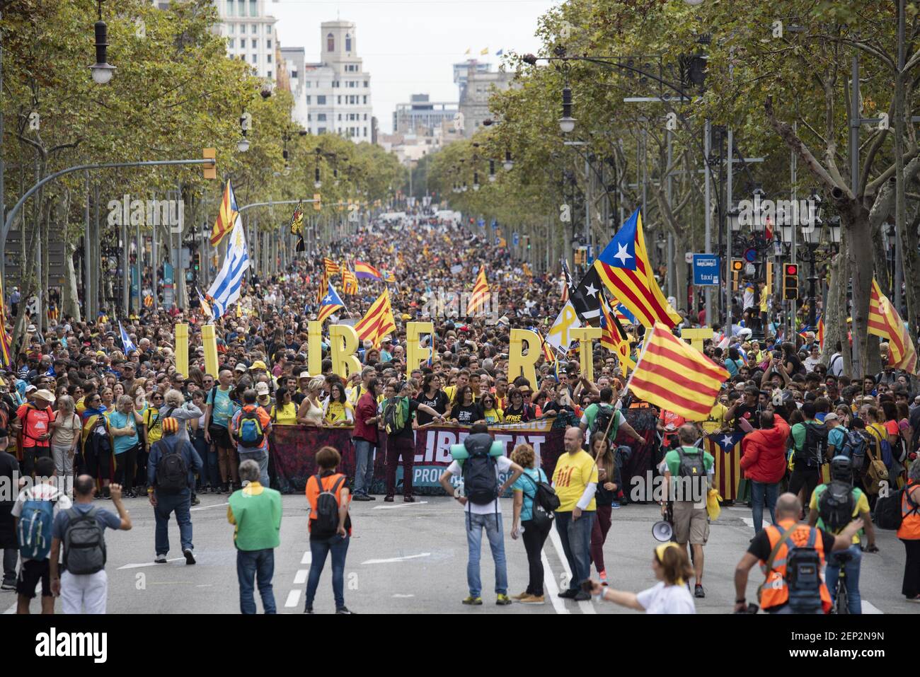 The marches that came from different parts of Catalonia to Barcelona ...