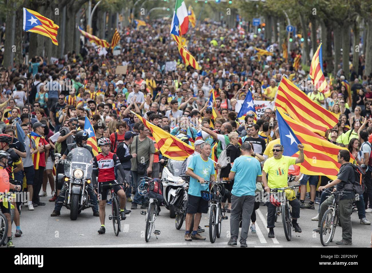 The marches that came from different parts of Catalonia to Barcelona ...