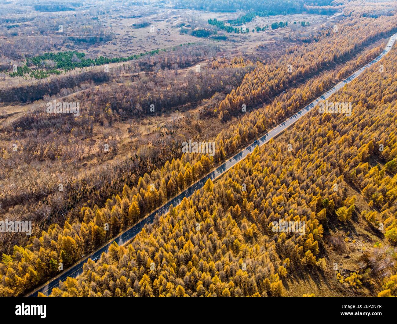 Aerial view of Ulan Butong in autumn in Chifeng City, north China's ...