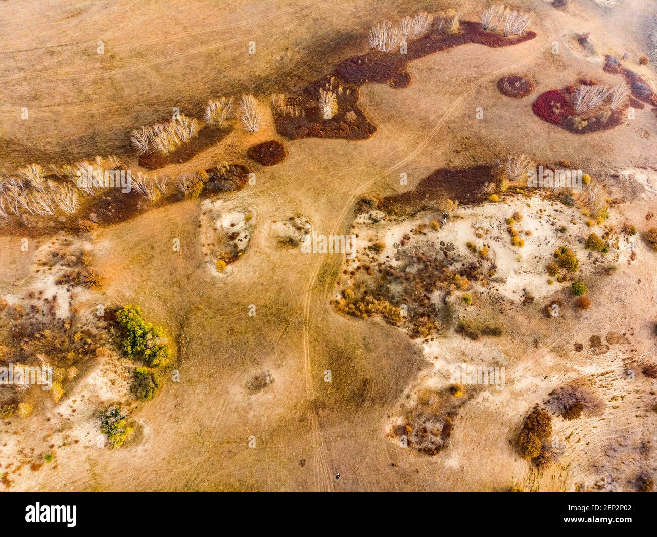 Aerial view of Ulan Butong in autumn in Chifeng City, north China's Inner Mongolia Autonomous ...