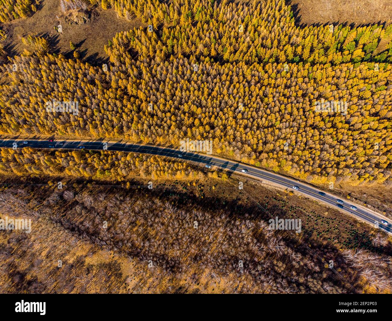 Aerial view of Ulan Butong in autumn in Chifeng City, north China's ...