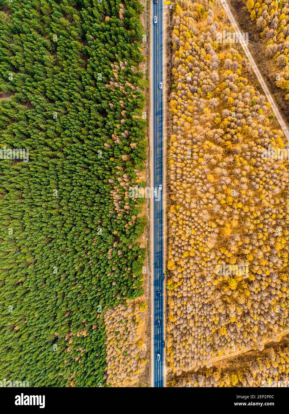 Aerial view of Ulan Butong in autumn in Chifeng City, north China's ...