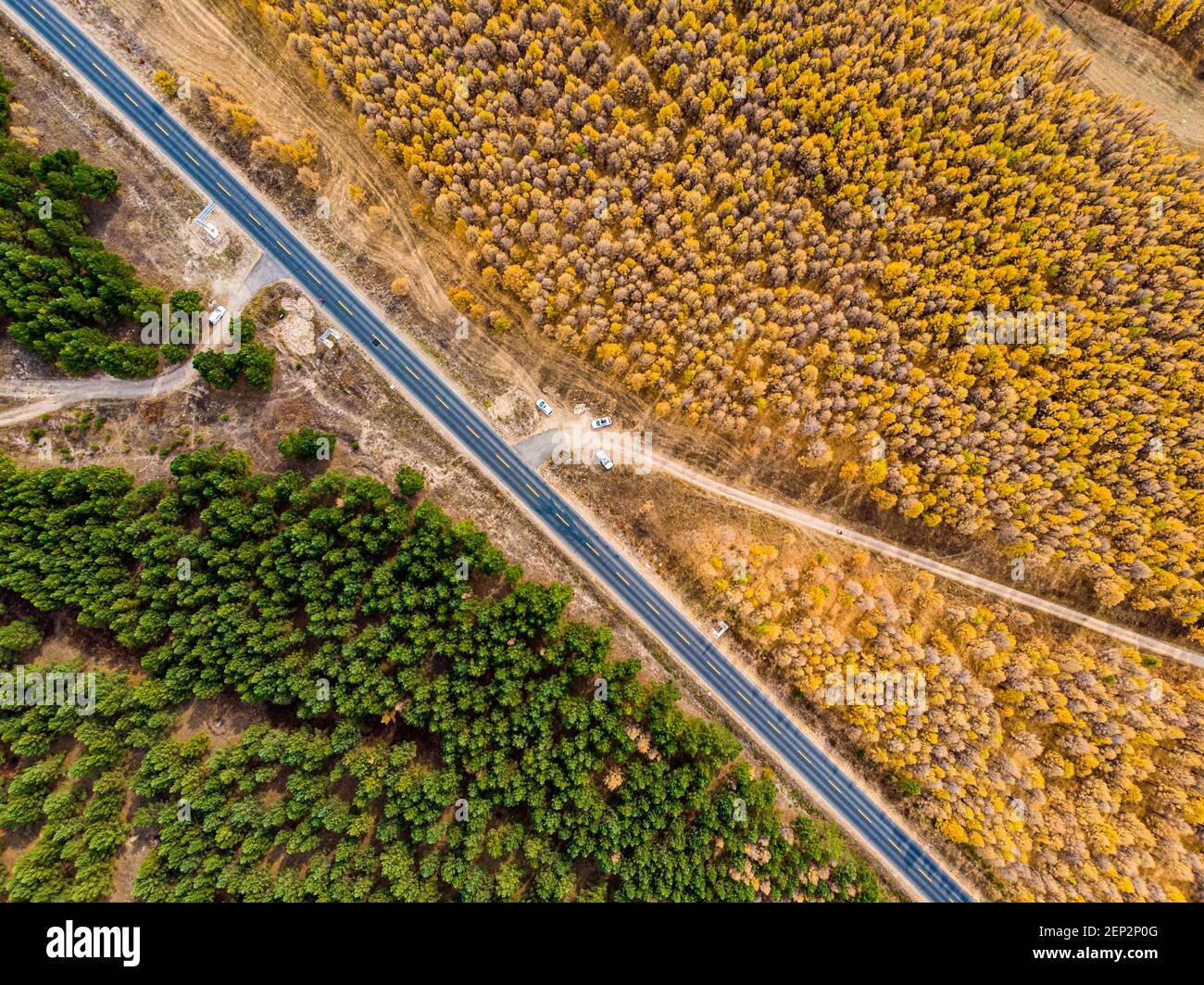 Aerial view of Ulan Butong in autumn in Chifeng City, north China's ...