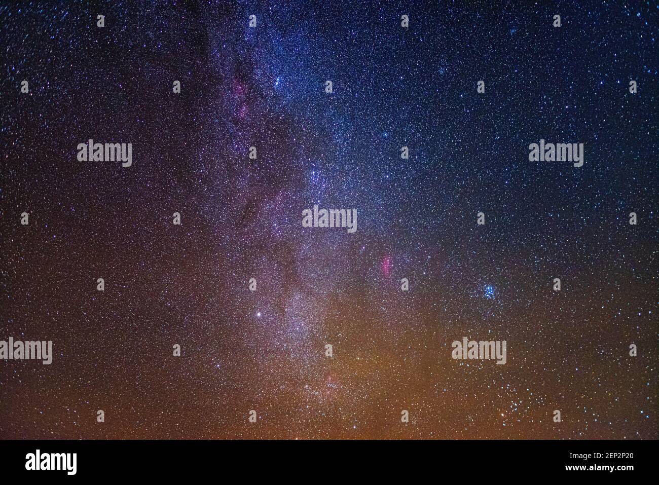 Night view of the galaxy in the starry sky over Dalinor Lake in ...