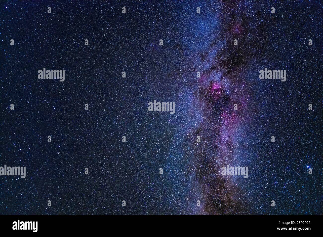 Night view of the Milky Way galaxy in the starry sky over Dalinor Lake ...