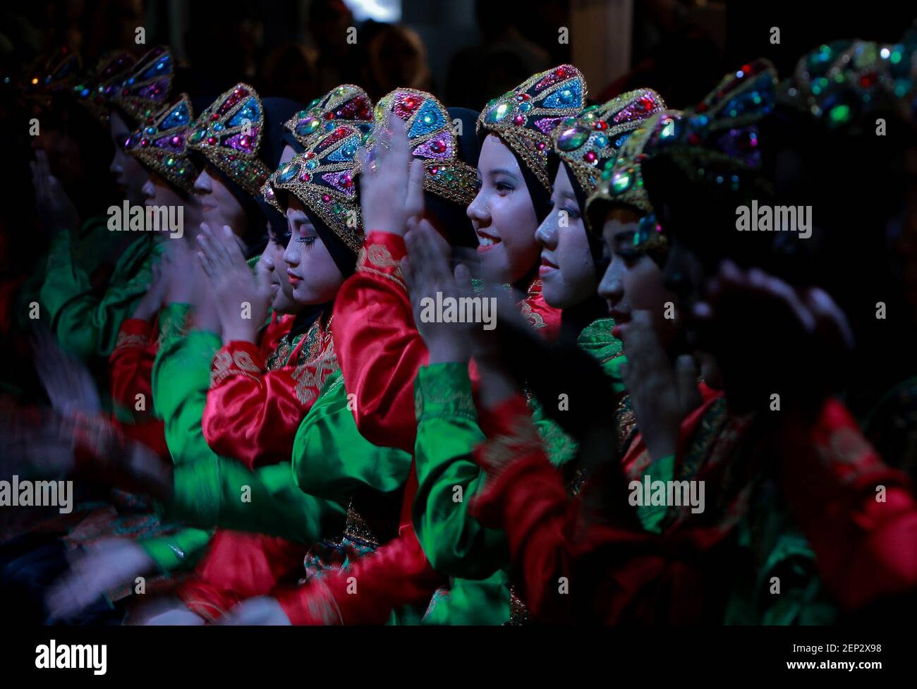 Dancers perform Saman dance, a traditional Indonesian dance, during ...