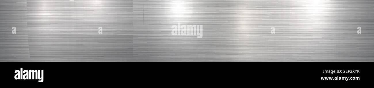 Texture panorama of silver metal with reflection - background Stock ...