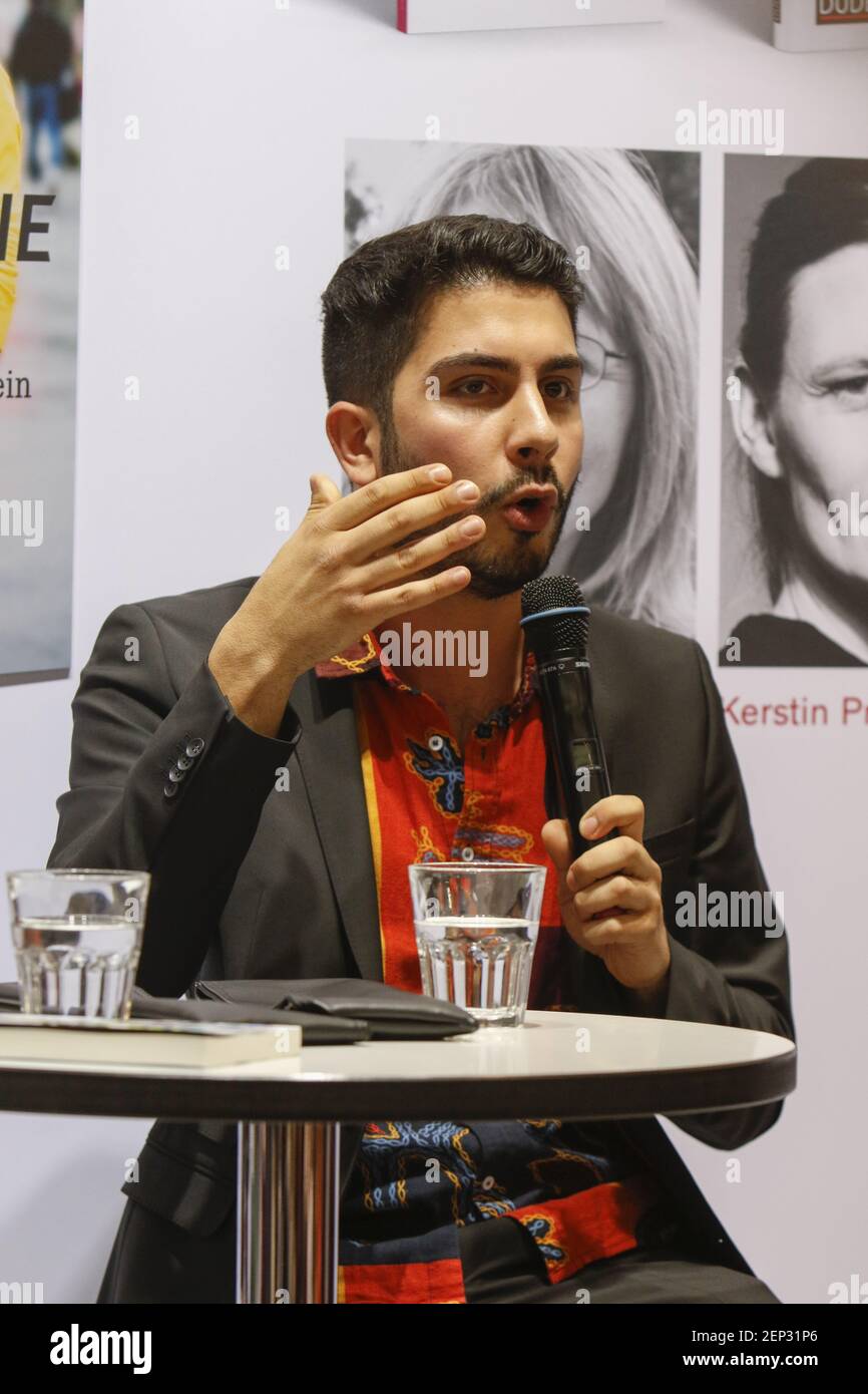 German-Turkish social activist Ali Can talks at the Frankfurt Book Fair ...