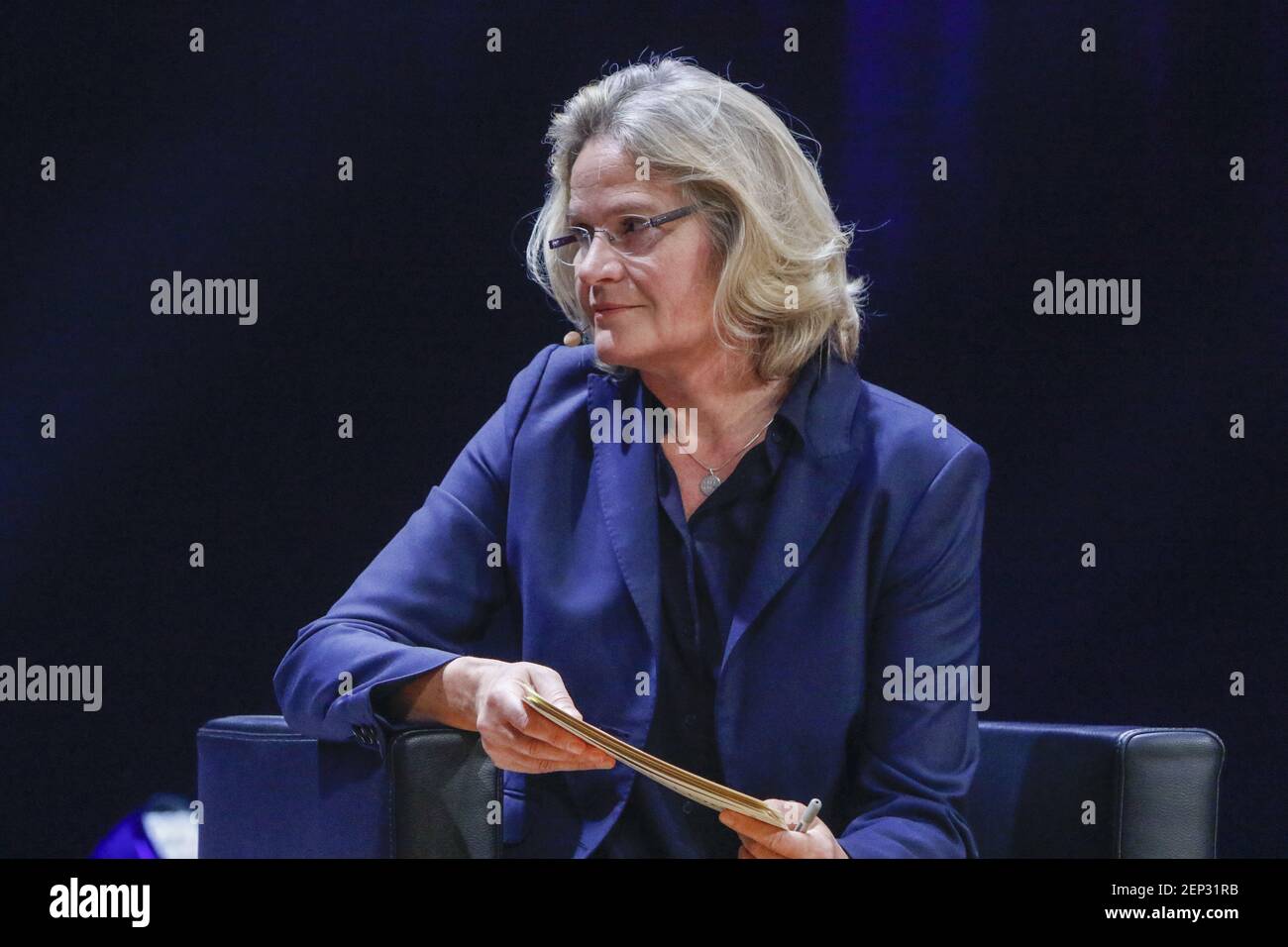 German journalist Annette Bruhns speaks at the Frankfurt Book Fair. The ...