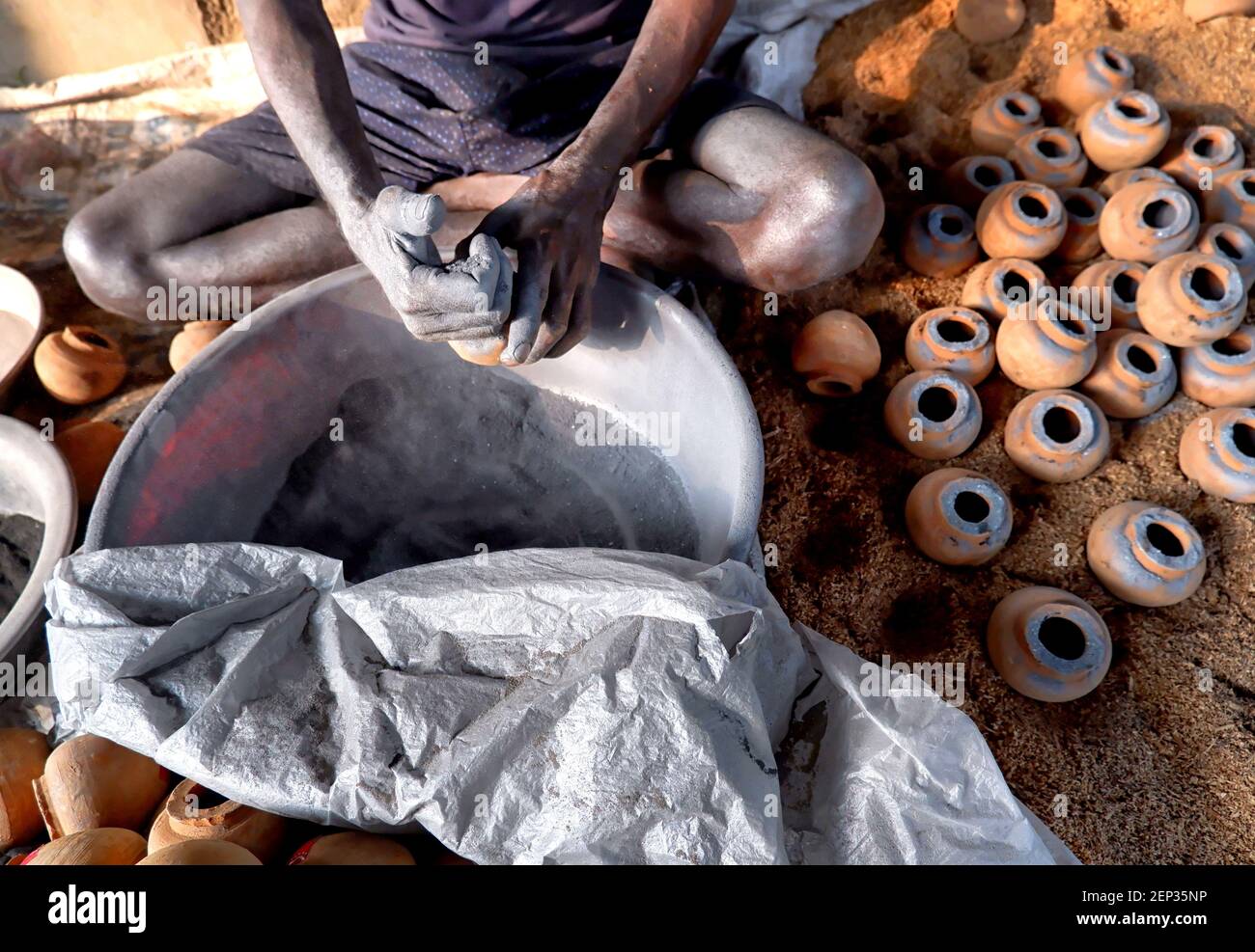 Firework specialists prepare different colourful Fire Crackers which ...