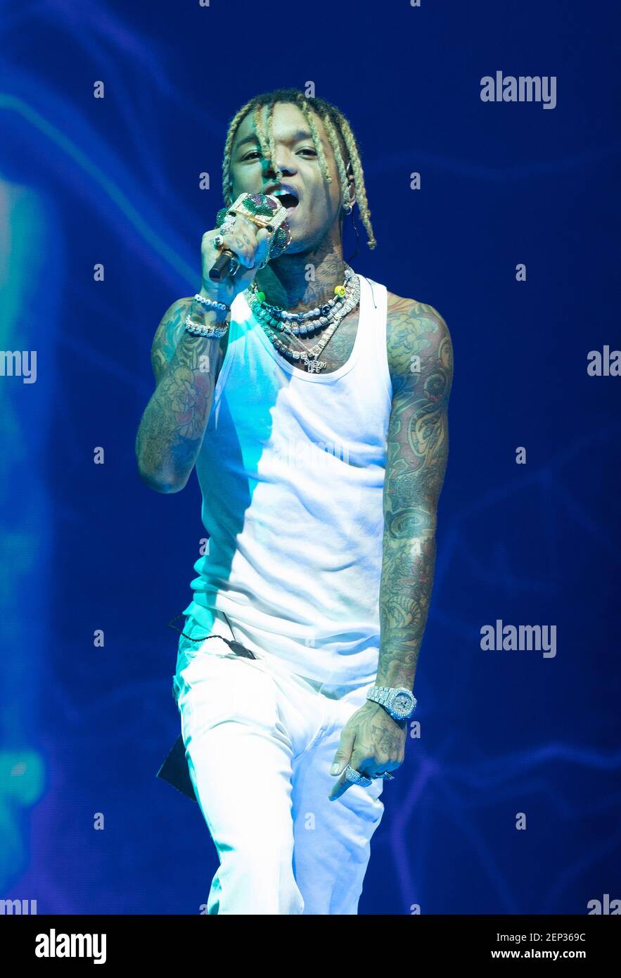MIAMI, FL - OCT 20: Swae Lee performs during Post Malone Runaway tour ...