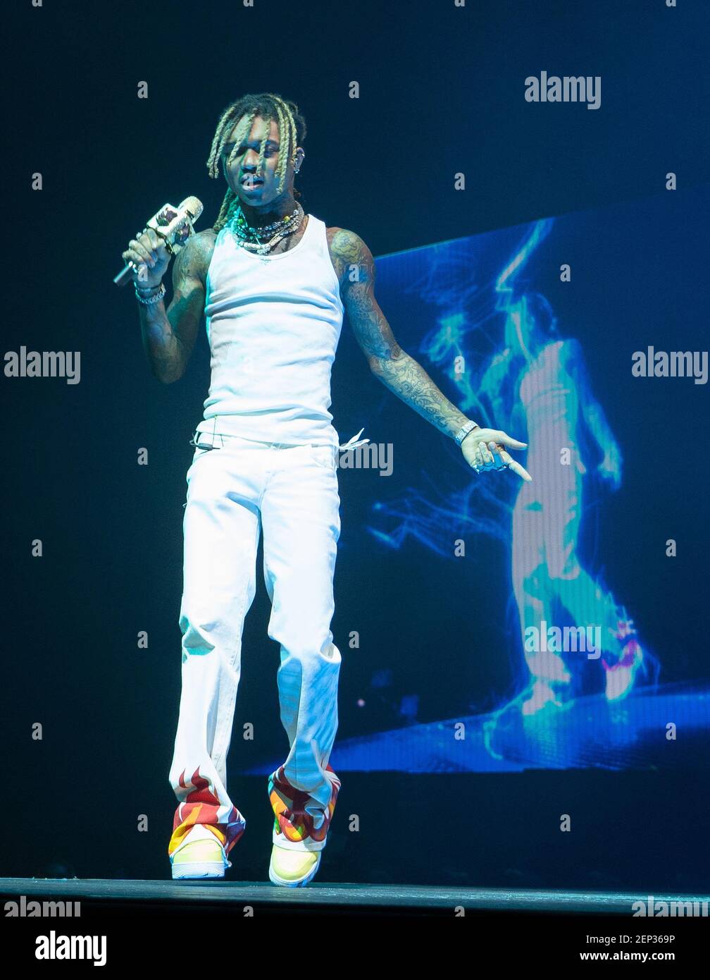 MIAMI, FL - OCT 20: Swae Lee performs during Post Malone Runaway tour ...