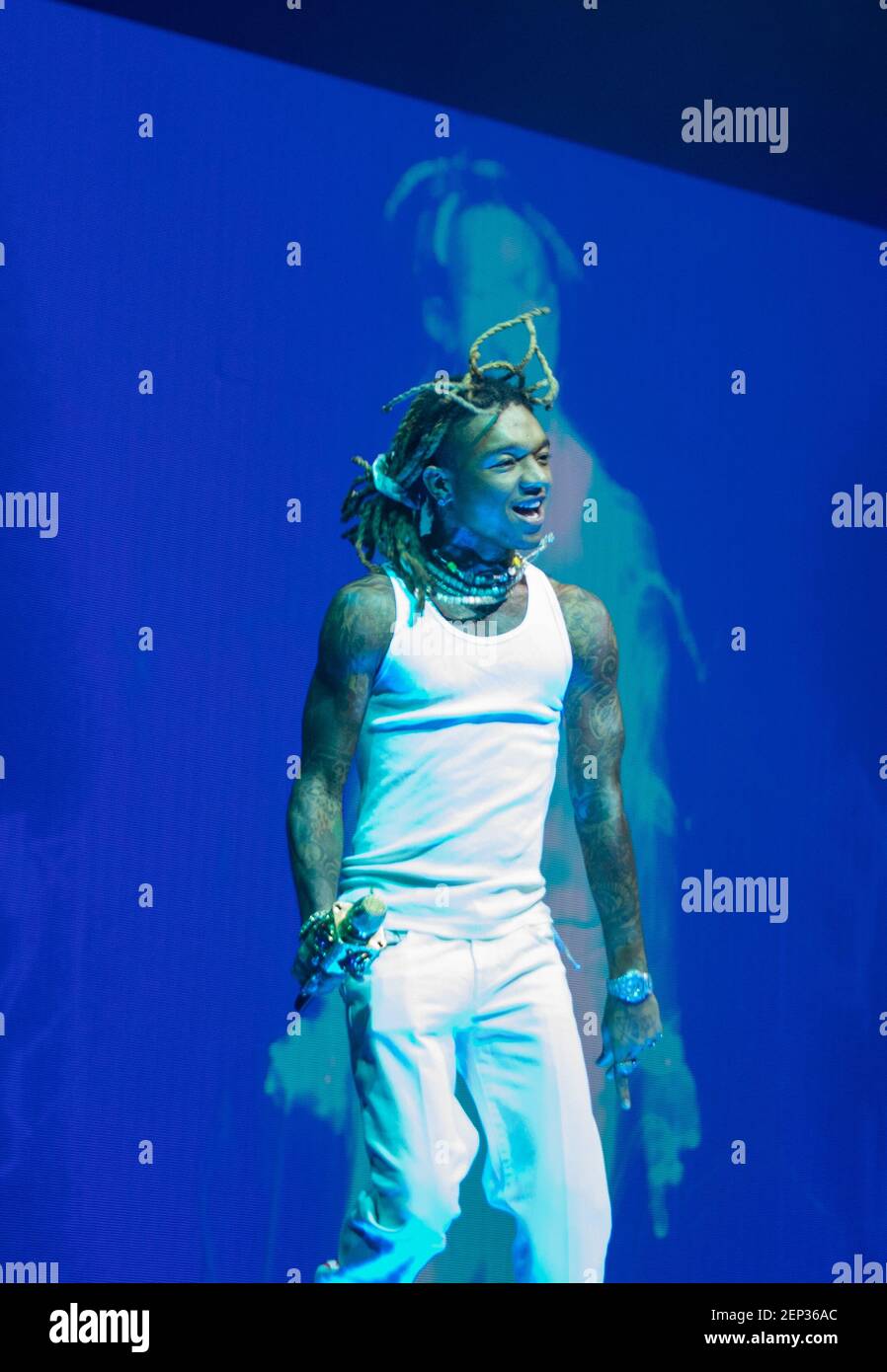 MIAMI, FL - OCT 20: Swae Lee performs during Post Malone Runaway tour ...