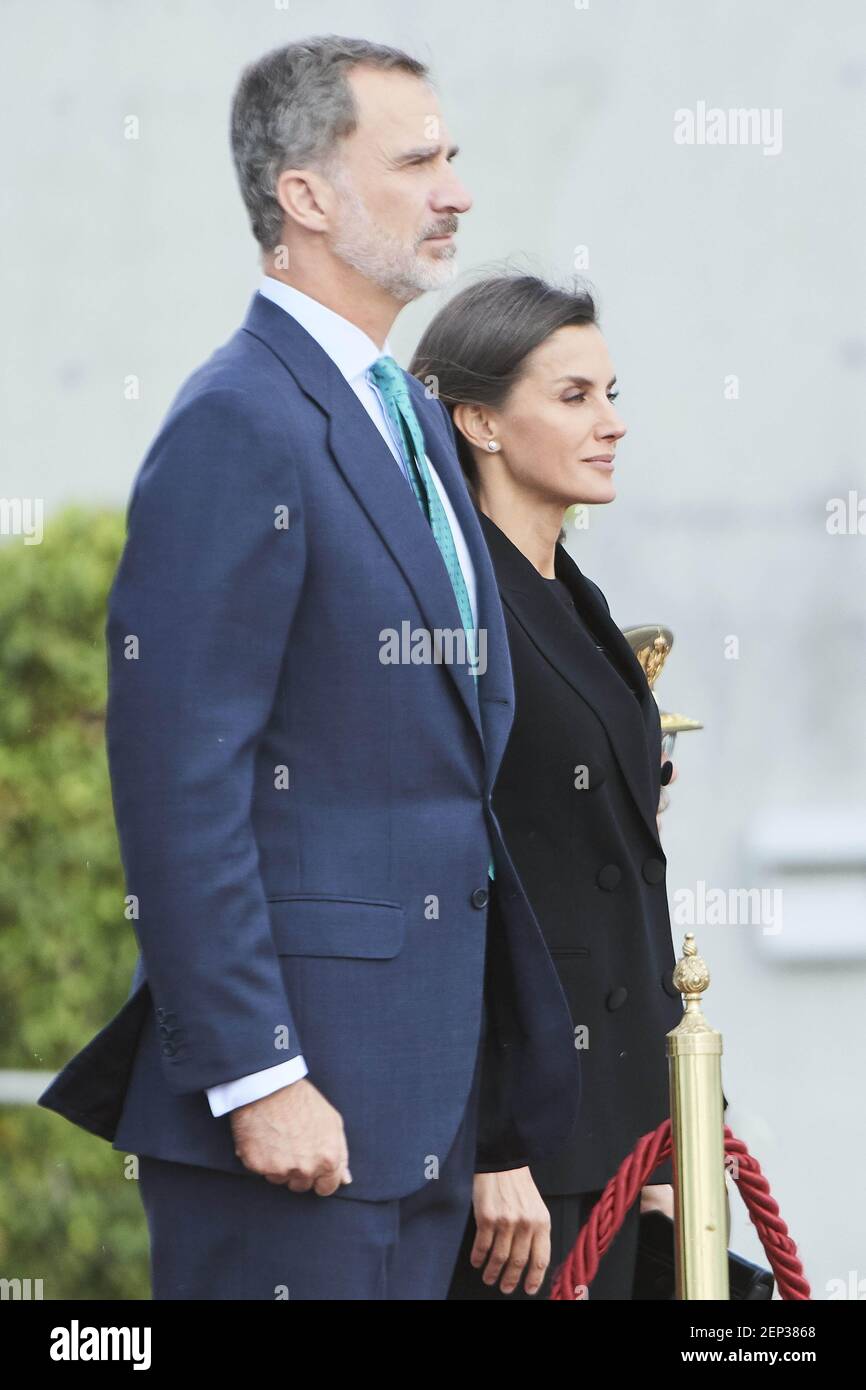 20-10-2019 Madrid Queen Letizia and King Felipe attend a farewell ...