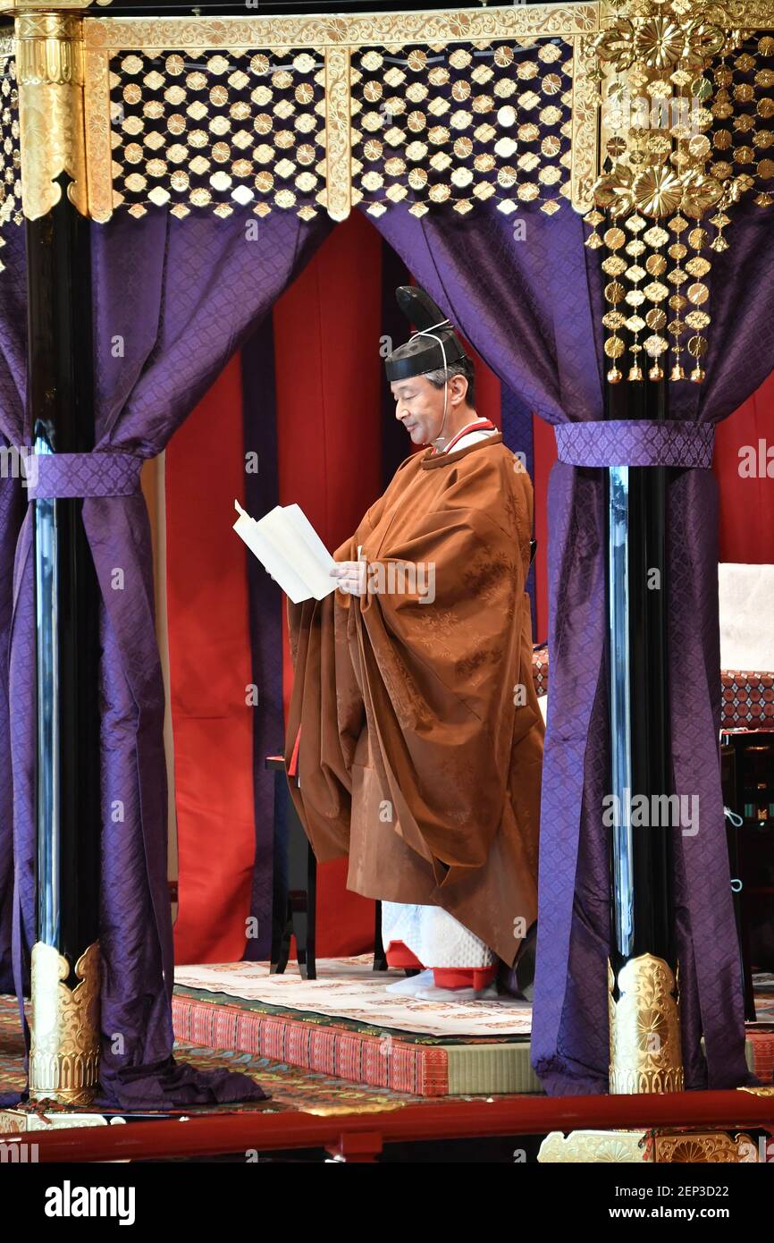 Enthronement ceremony of Emperor Naruhito of Japan in Tokyo, Japan ...