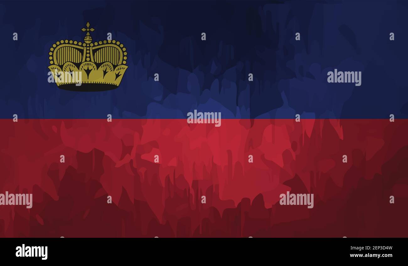 Liechtenstein grunge flag. Vector illustration. Grunge effect can be ...