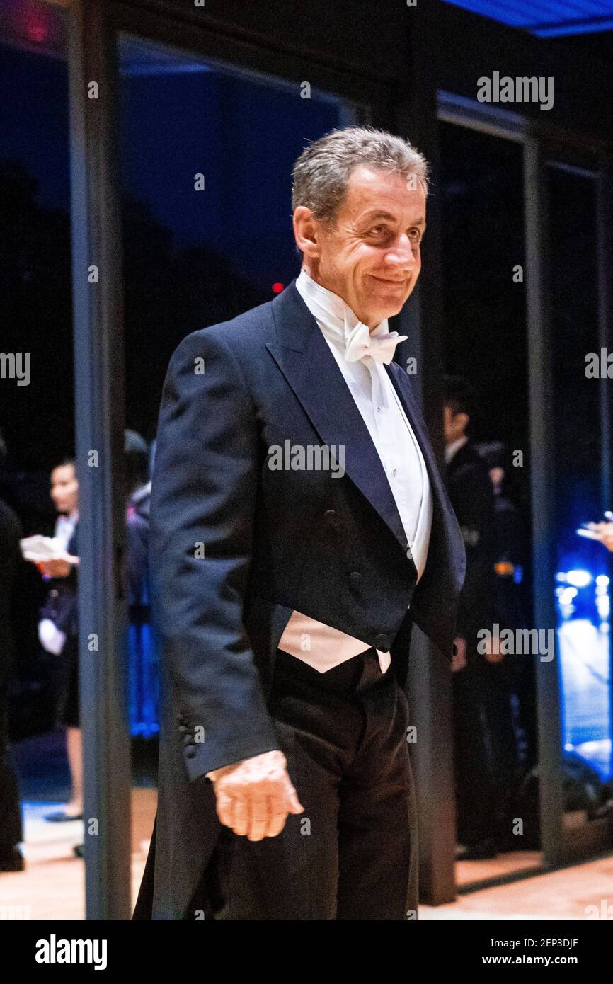 Nicolas Sarkozy during the Court Banquet during the Accession to the ...