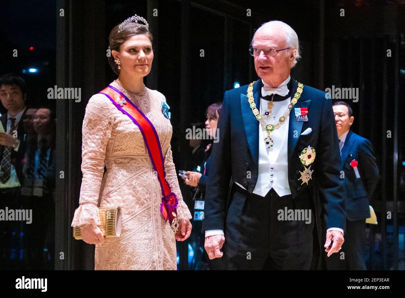 King Carl Gustaf XI and Crown Princess Victoria of Sweden during the ...