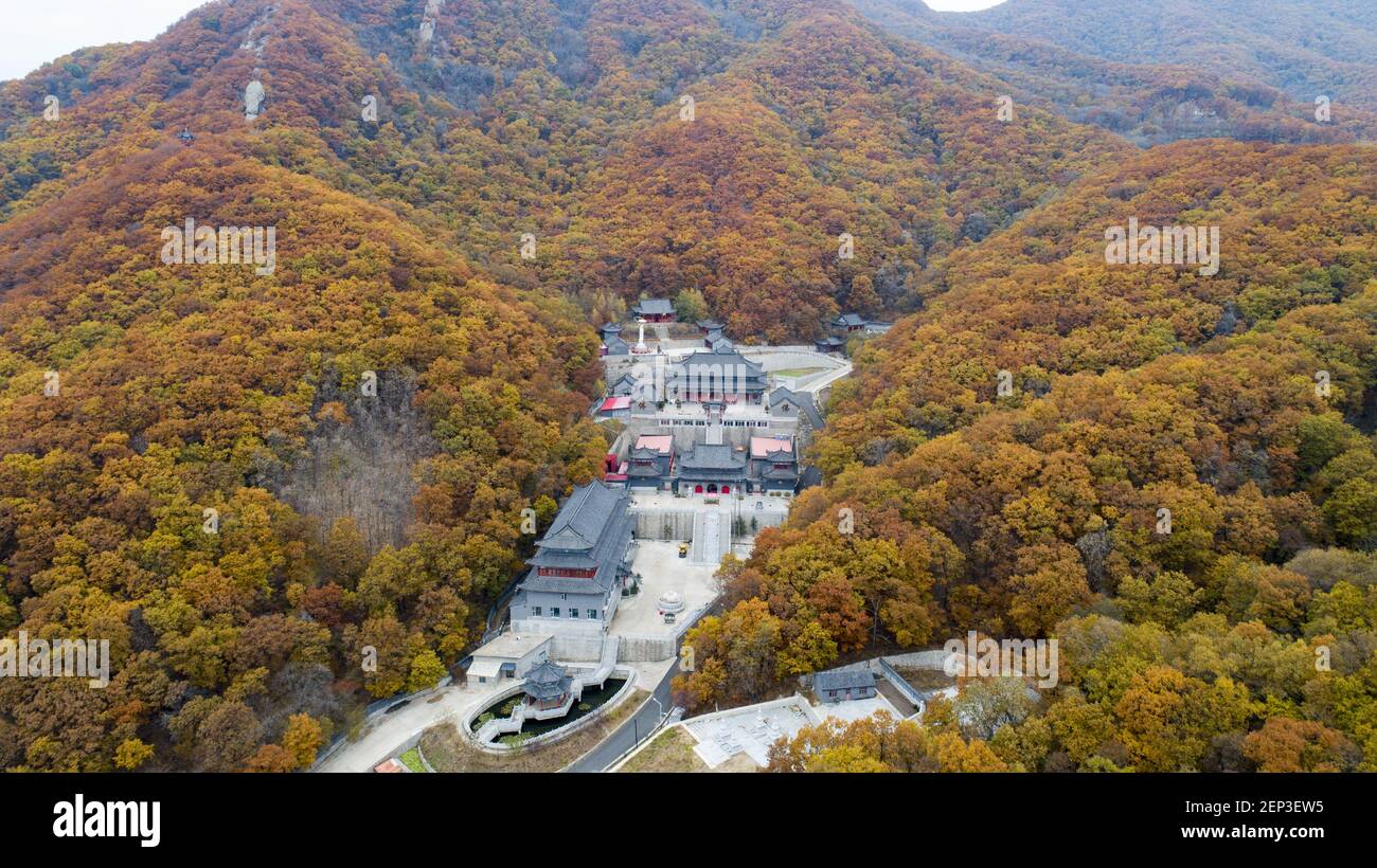 Jilin,CHINA-Zhuque mountain looks beautiful in autumn (taken by drone ...