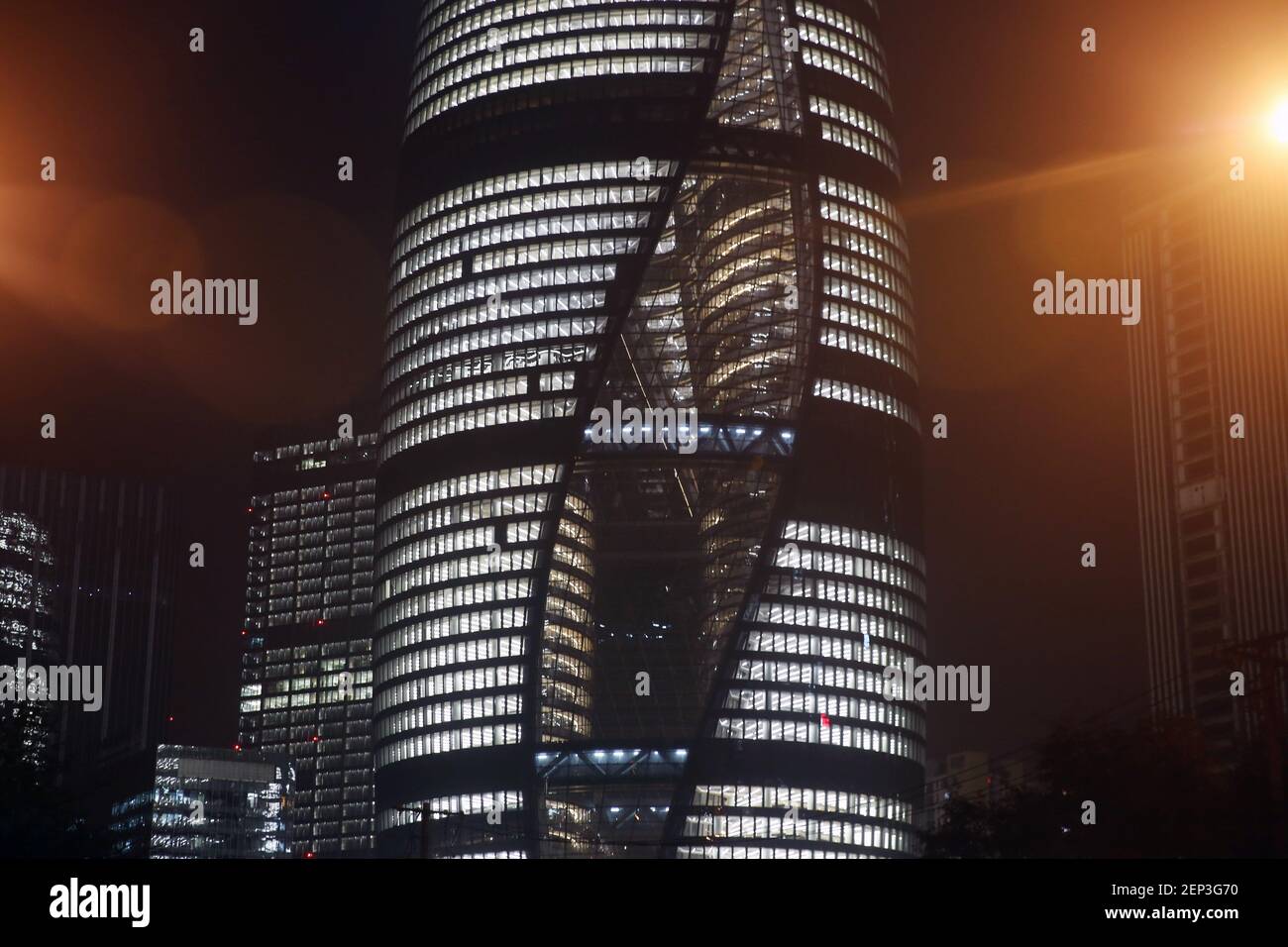 Leeza SOHO, a skyscraper designed by late Zaha Hadid, lights up for ...