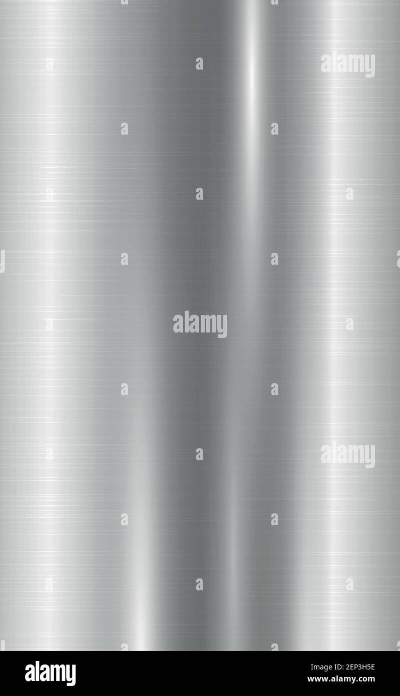 Texture panorama of silver metal with reflection - background Stock ...